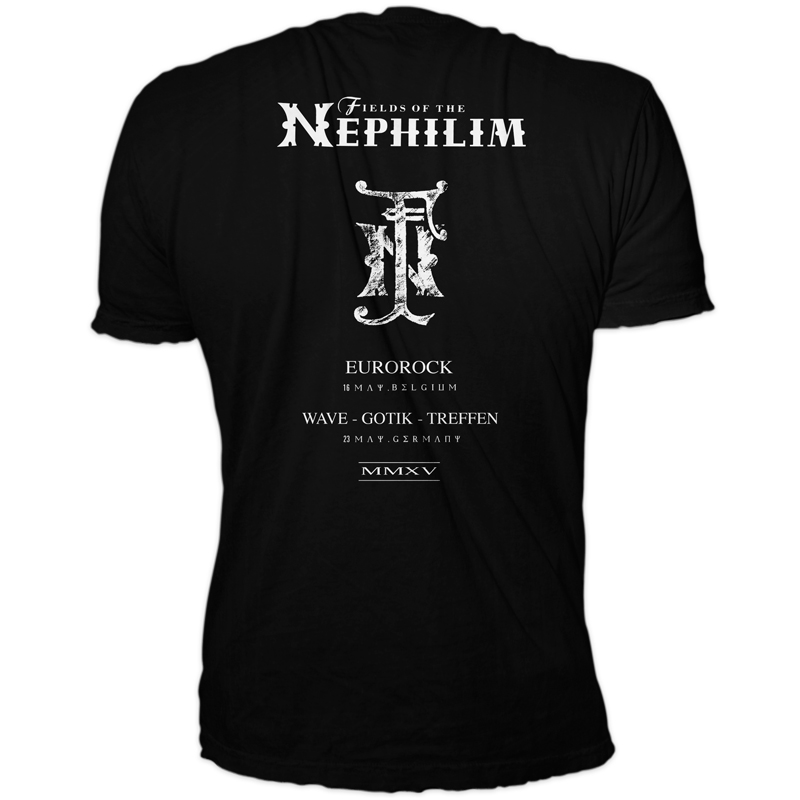Fields Of The Nephilim eurorock 2015 Black T-Shirt | Fields Of The ...